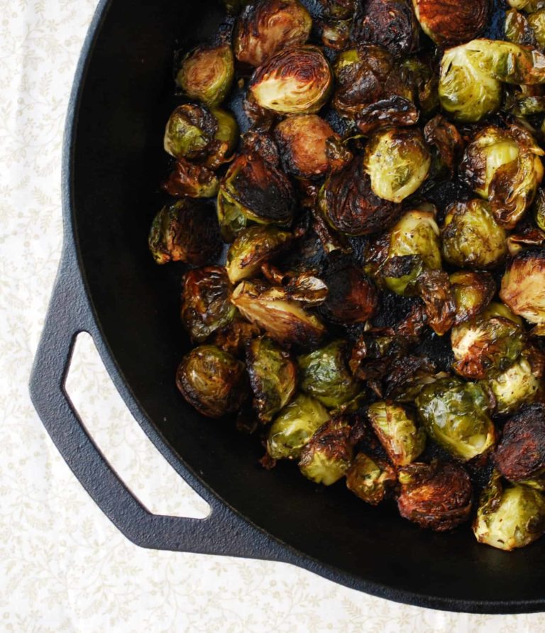 Balsamic Roasted Brussels Sprouts with Garlic - The Live-In Kitchen