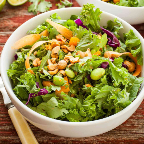 High Protein Fresh Vegan Salad with Hummus - The Live-In Kitchen