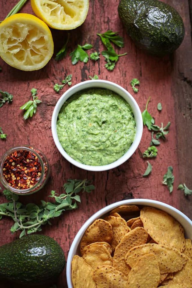 Creamy Avocado Chimichurri Dip - 10 ing./min! - The Live-In Kitchen