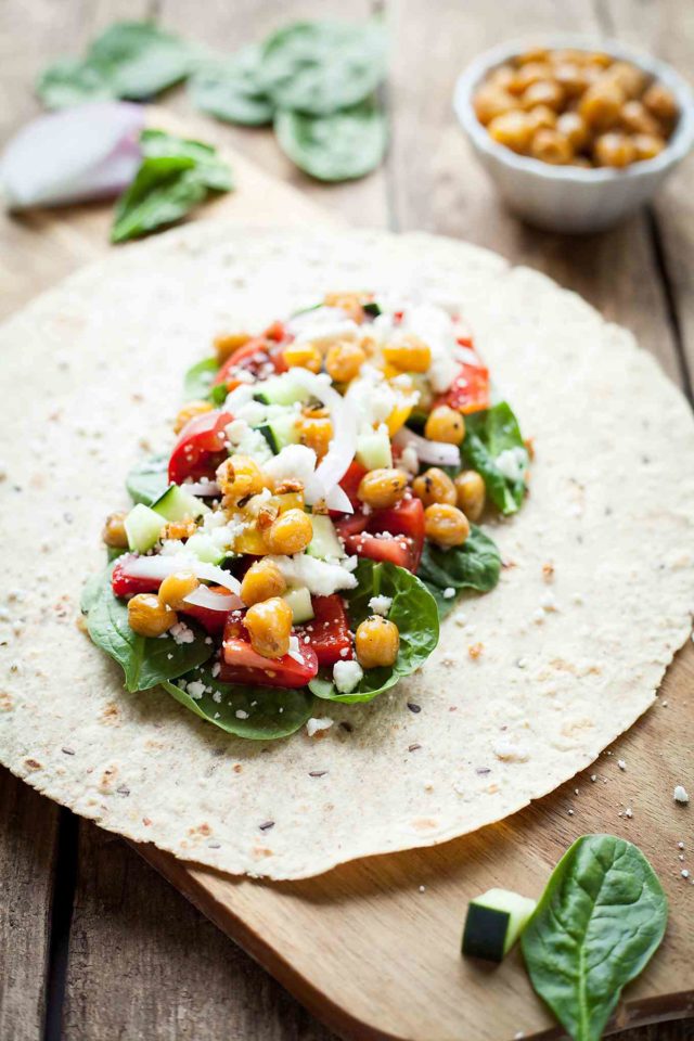 Greek Chickpea Wraps - The Live-In Kitchen