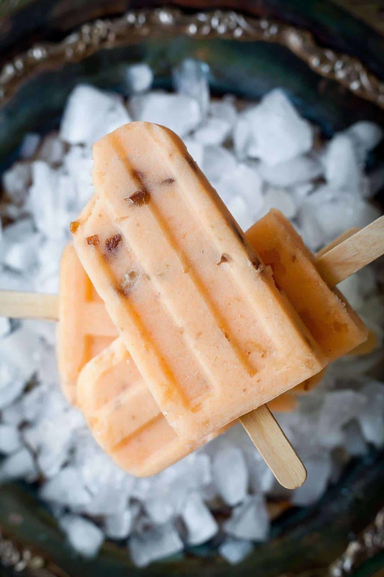 Cantaloupe Popsicles with Dates - The Live-In Kitchen