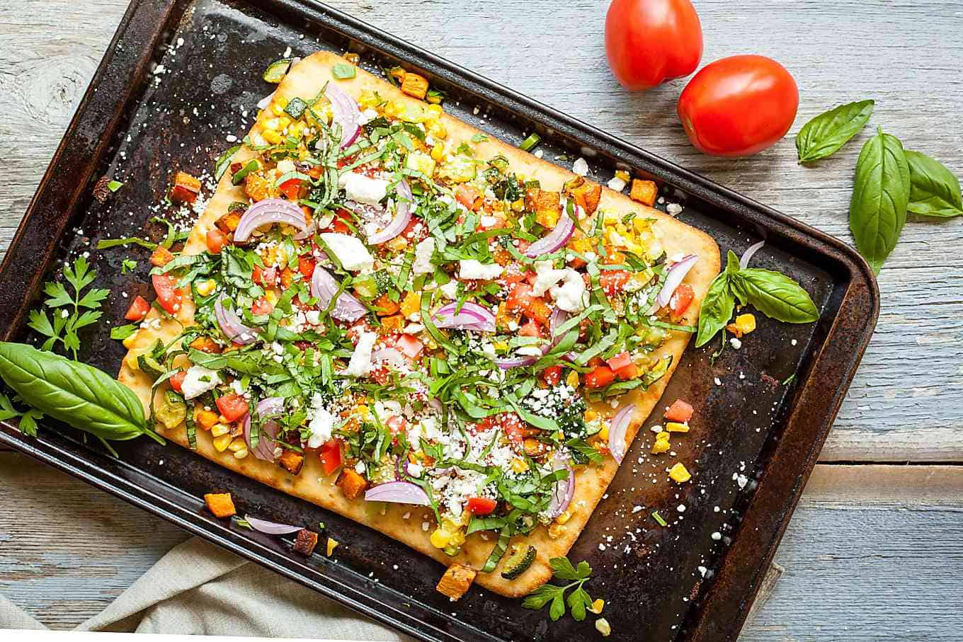 Rainbow Feta Flatbread - The Live-In Kitchen