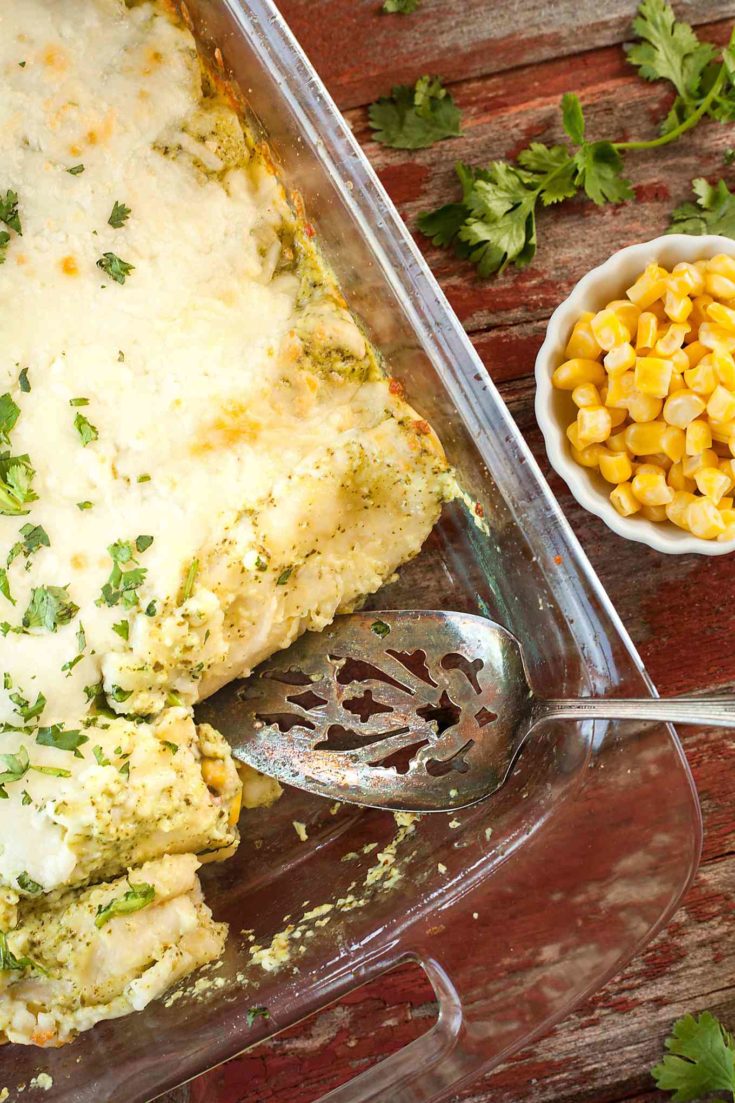 Vegetarian Enchiladas with Poblano Cream Sauce - The Live-In Kitchen