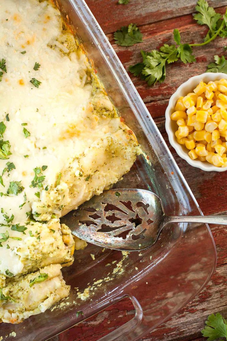 Vegetarian Enchiladas with Poblano Cream Sauce - The Live-In Kitchen