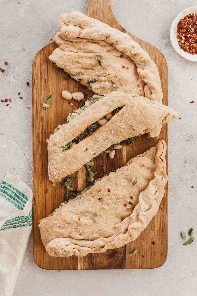 Broccoli, Bean, and Cheese Vegetarian Calzone {VIDEO}