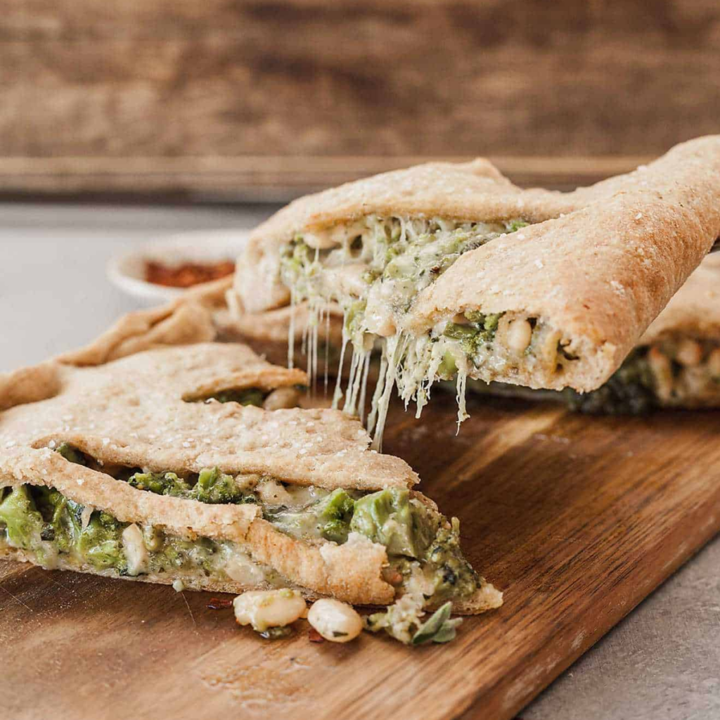 Broccoli, Bean, and Cheese Vegetarian Calzone {VIDEO}