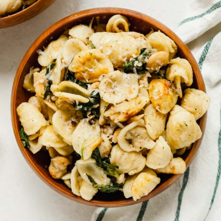 Orecchiette with Spinach and Butter Beans - The Live-In Kitchen
