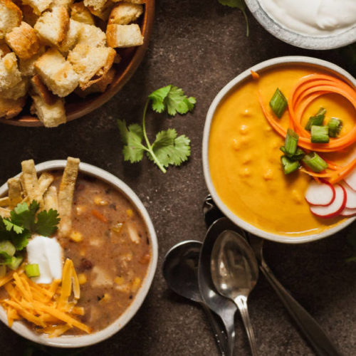 Sunday Football Soup Bar - A Vegetarian Soup Buffet - The Live-In Kitchen