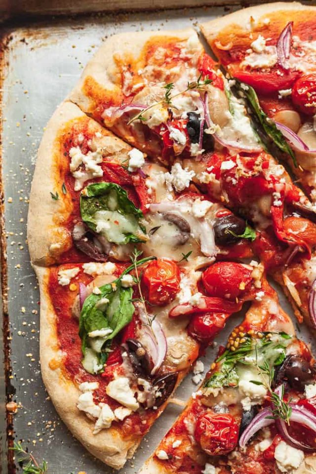 Greek Pizza - Vegetarian - The Live-In Kitchen