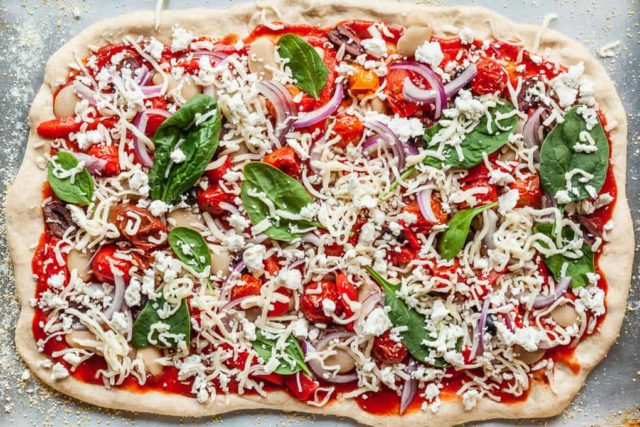 Greek Pizza - Vegetarian - The Live-In Kitchen