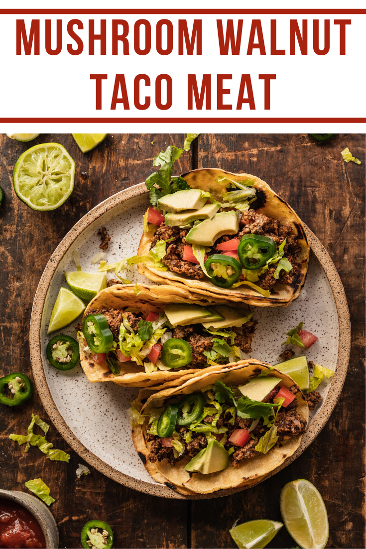Vegan Mushroom Walnut Taco Meat - The Live-In Kitchen