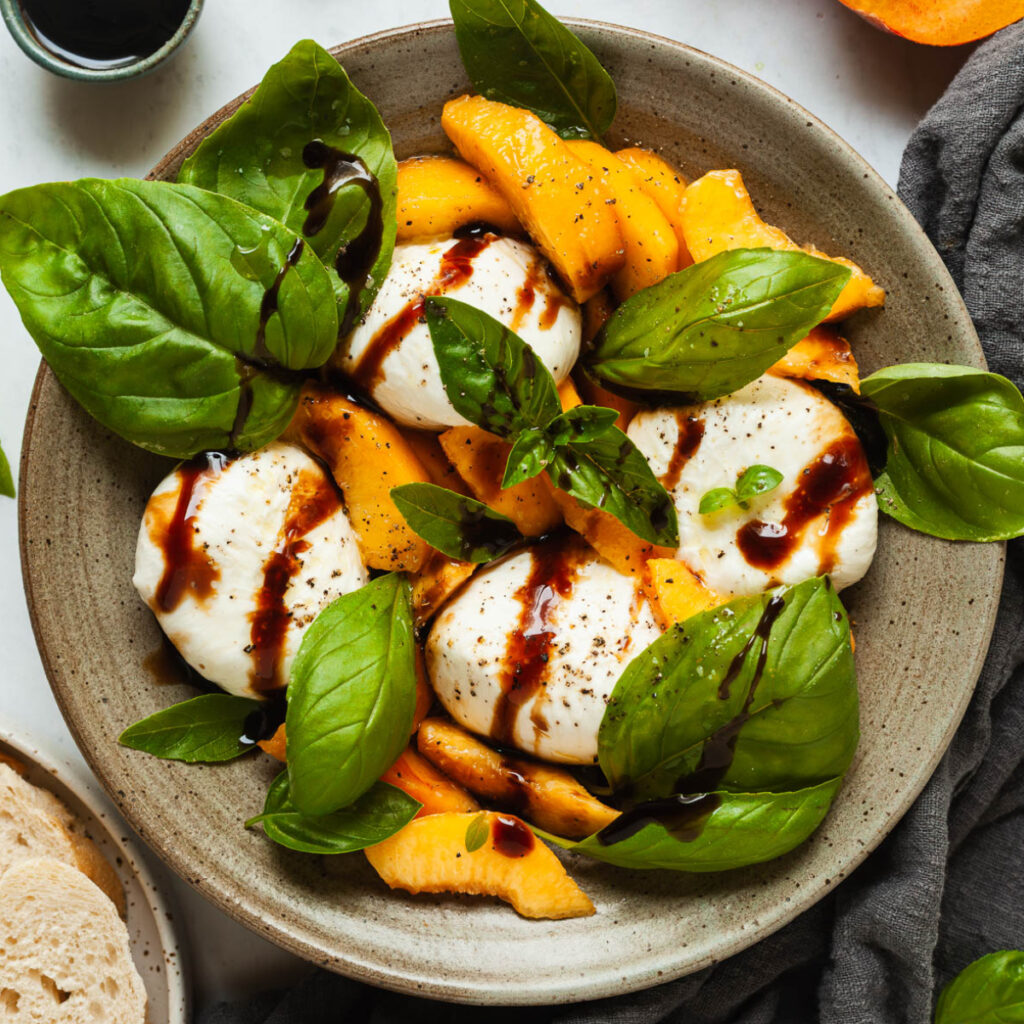 Peach Burrata Caprese - The Live-In Kitchen