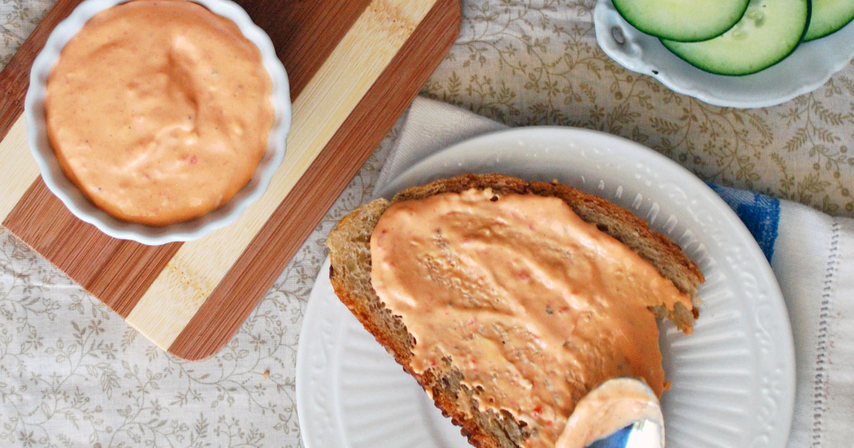 Roasted Red Pepper Whipped Goat Cheese - The Live-In Kitchen